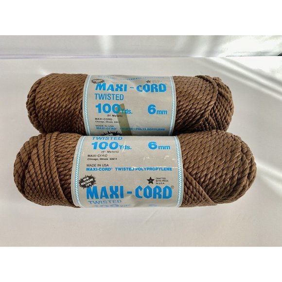 Office | Maxicord Twisted Herculon Macrame Brown Cord 10 Yards 6mm New ...